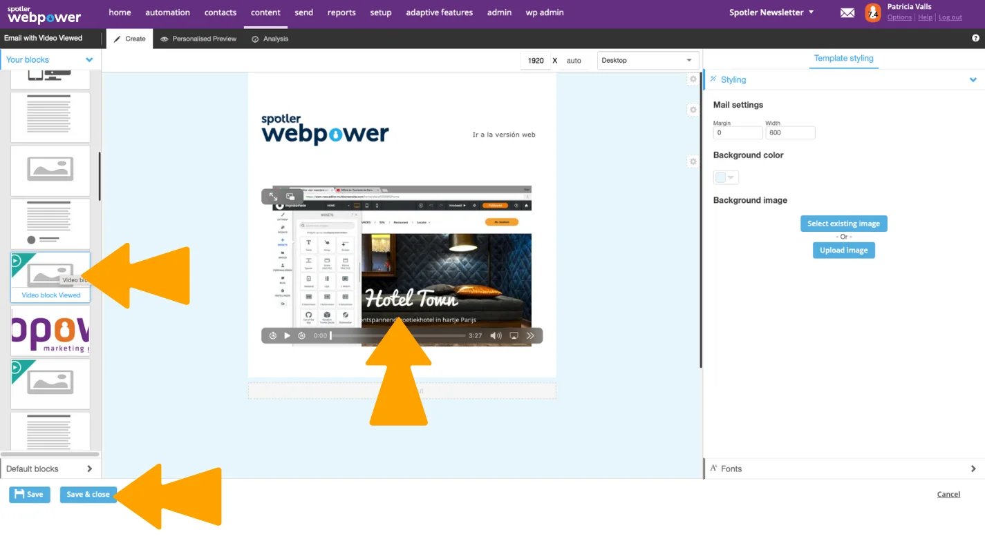 How to send a video by email using Spotler Webpower